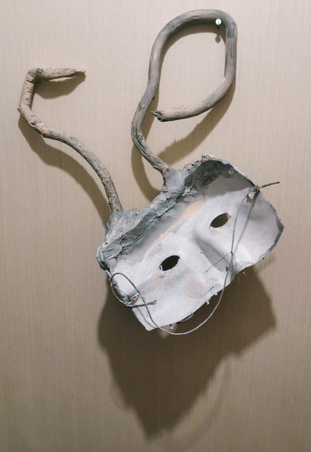 15. Horned Straw Face Forest Spirit, one of the kind mask by Linandara ...